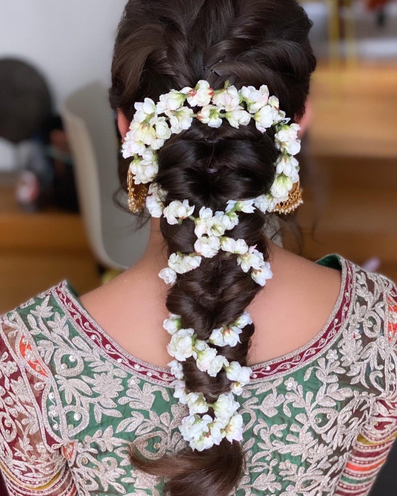 Jasmine Hairpiece, Hair Gajra, Floral Hairpiece, Flowers for Hair ...