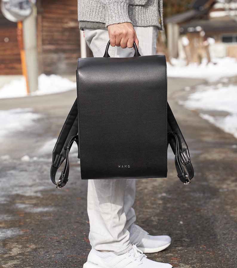 Japanese Randoseru Backpack in Black | Men 13" & 15" Laptop MacBook ...