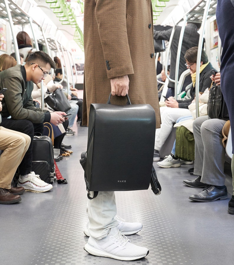 Japanese Randoseru Backpack in Black | Men 15" Laptop Backpack | Vegan ...