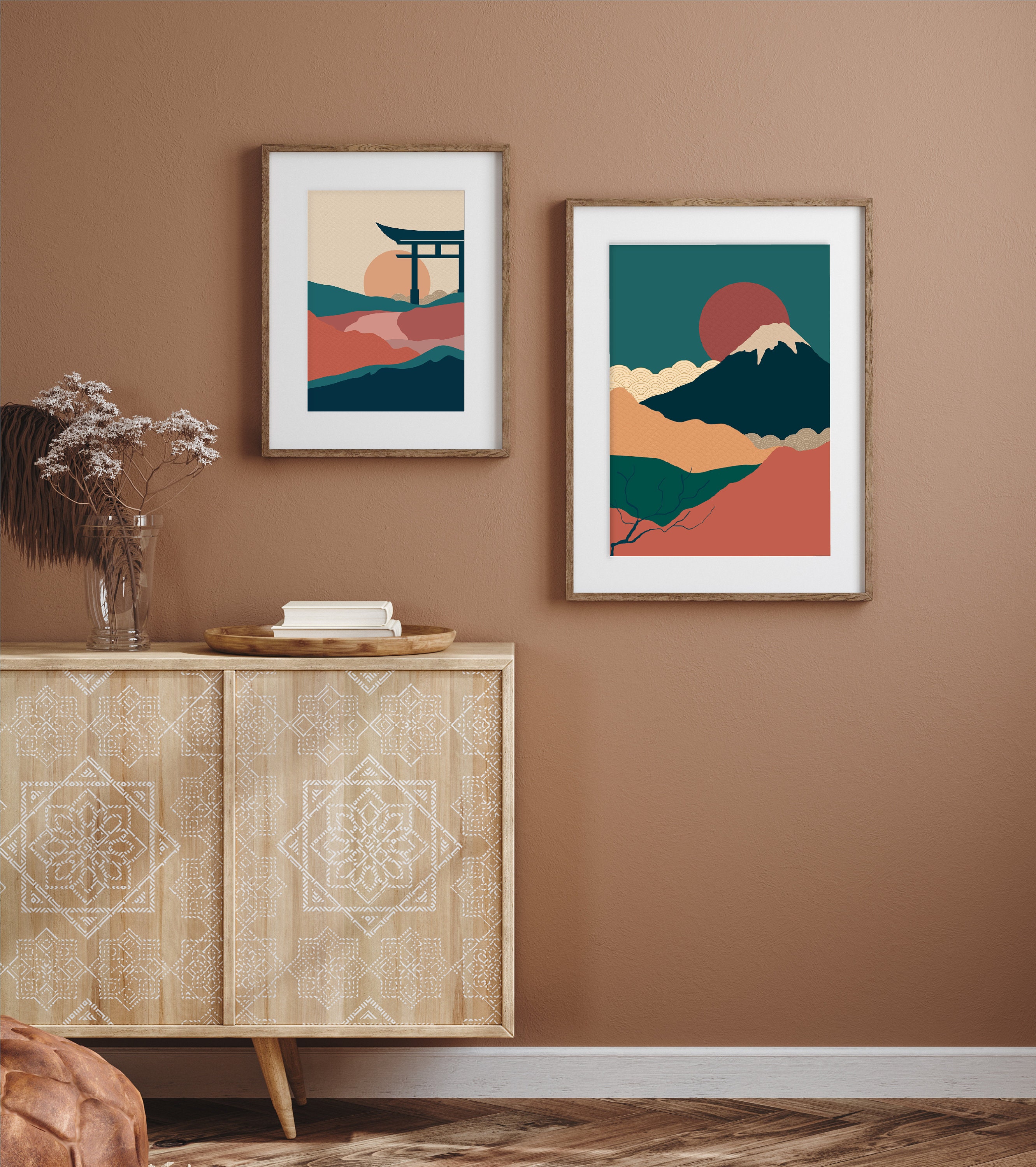 Japanese Wall Art Japan Mount Fuji Scenery Retro - Etsy