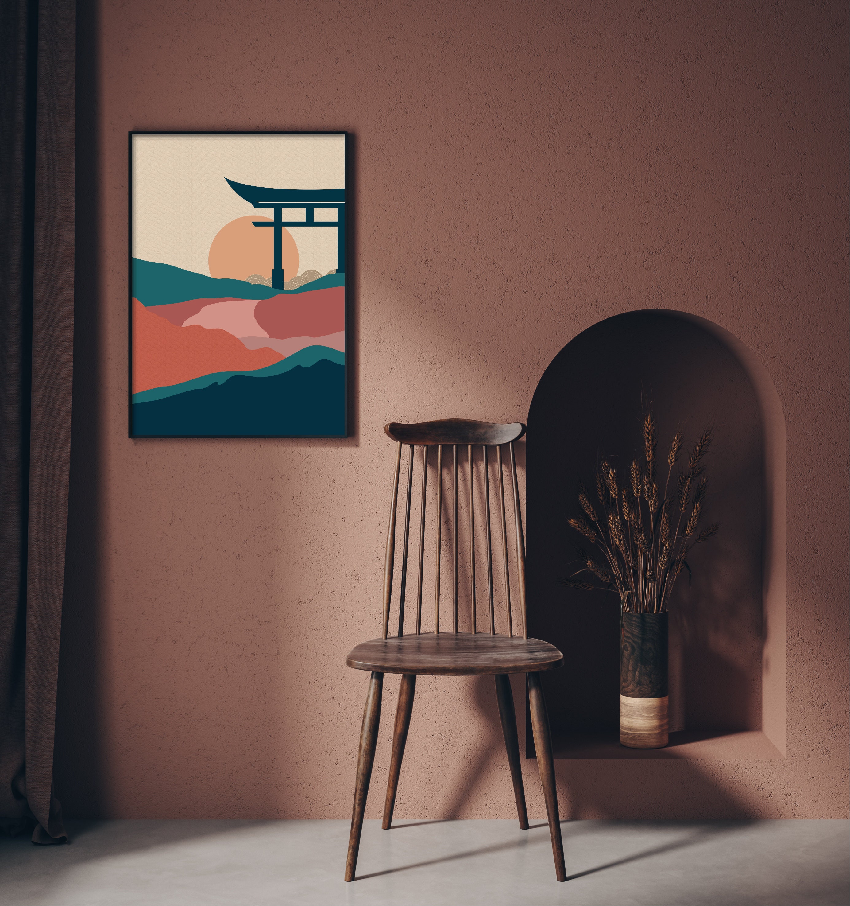 Japanese Wall Art Japan Scenery Retro Hills Wall - Etsy UK