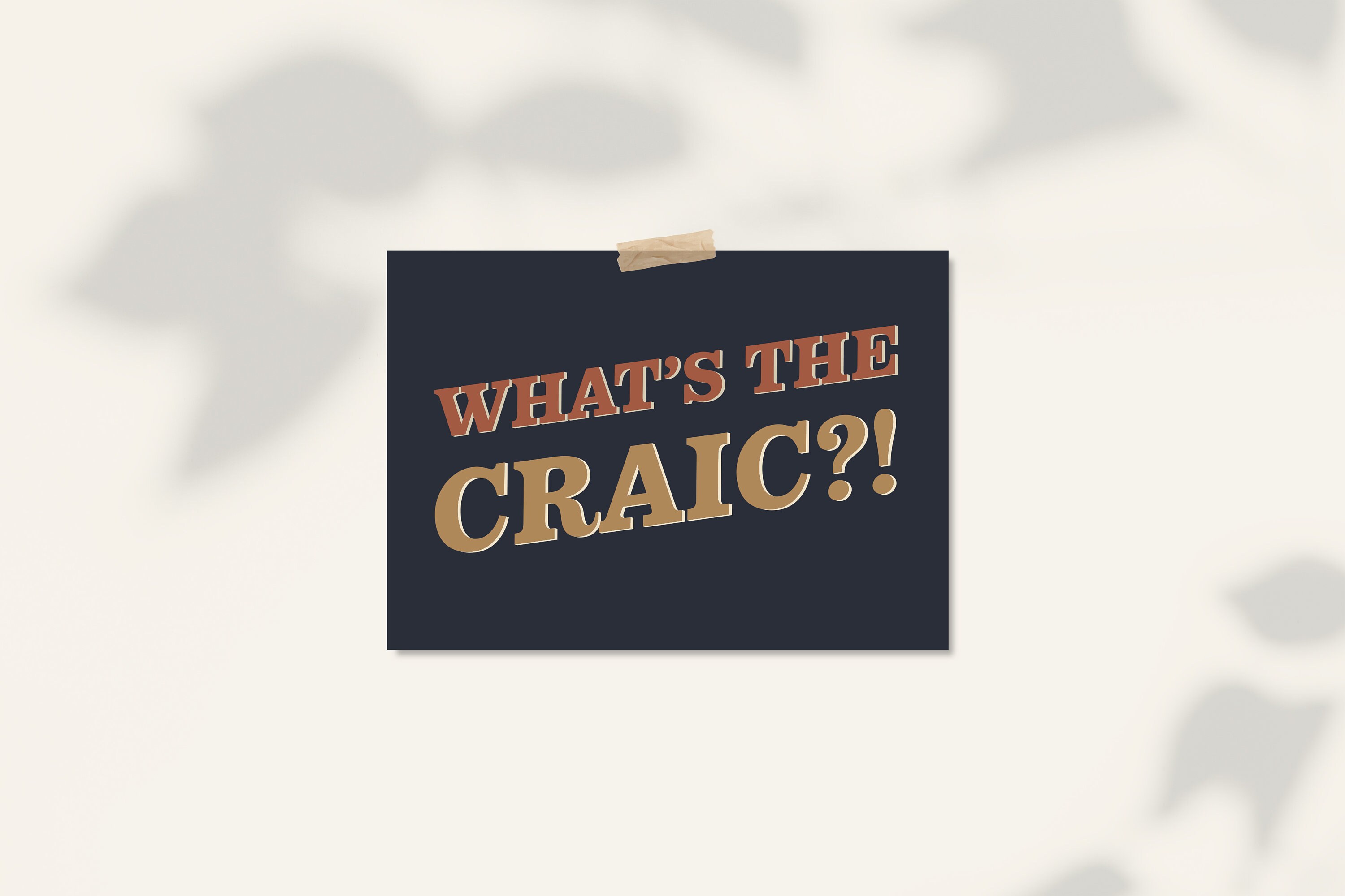 What's the Craic Wall Art Typography Wall Art Irish | Etsy
