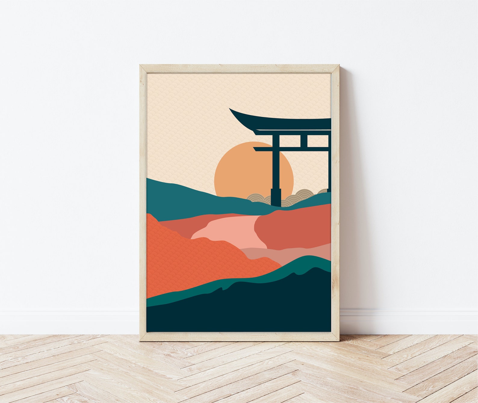 Japanese Wall Art Japan Scenery Retro Hills Wall | Etsy