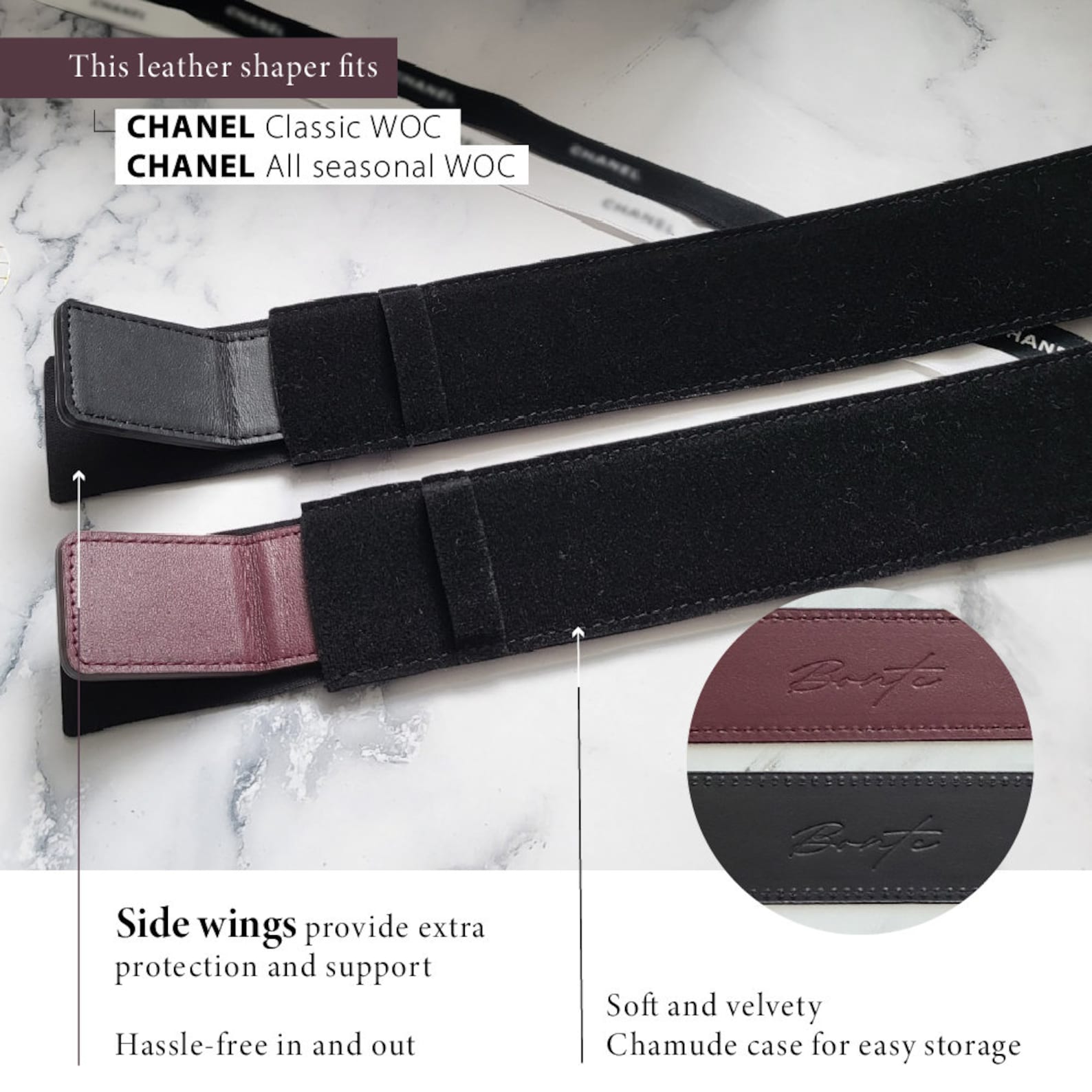 WOC Shaper With WINGS in Italian Leather! Chanel WOC Base Insert ...