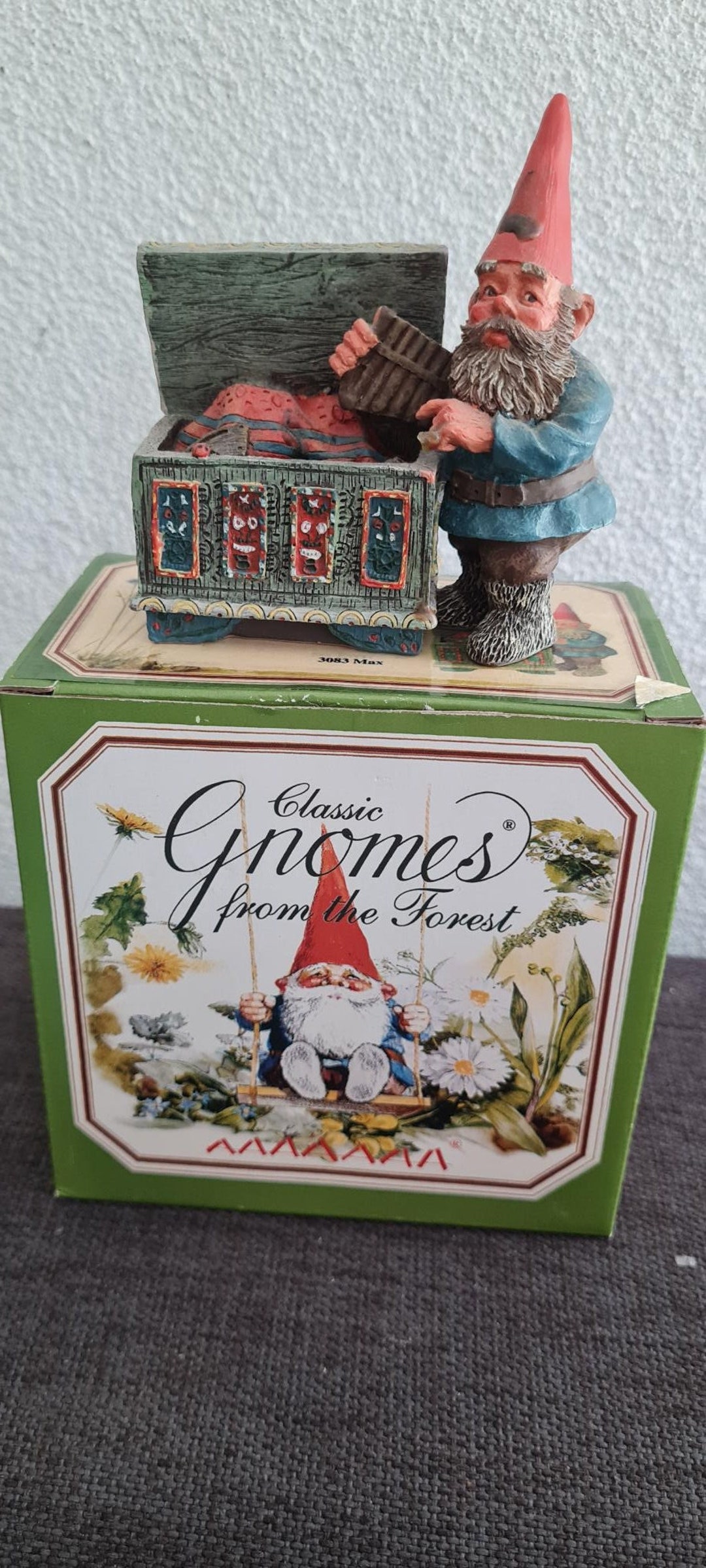 Rien Poortvliet Classic David De Kabouter Standbeeld Max Met Kist Doos ...