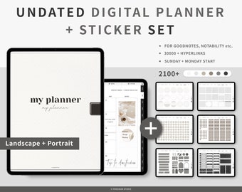 UNDATED Digital Planner, Lovely Pink Life Planner, iPad Notability ...