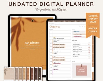 Boho Digital Planner, Goodnotes Planner, iPad Planner, Undated Planner ...
