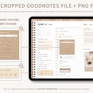 Digital Stickers Set | Brown Edition | Digital Planner Stickerbook for ...