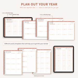 UNDATED Digital Planner, Lovely Pink Life Planner, iPad Notability ...
