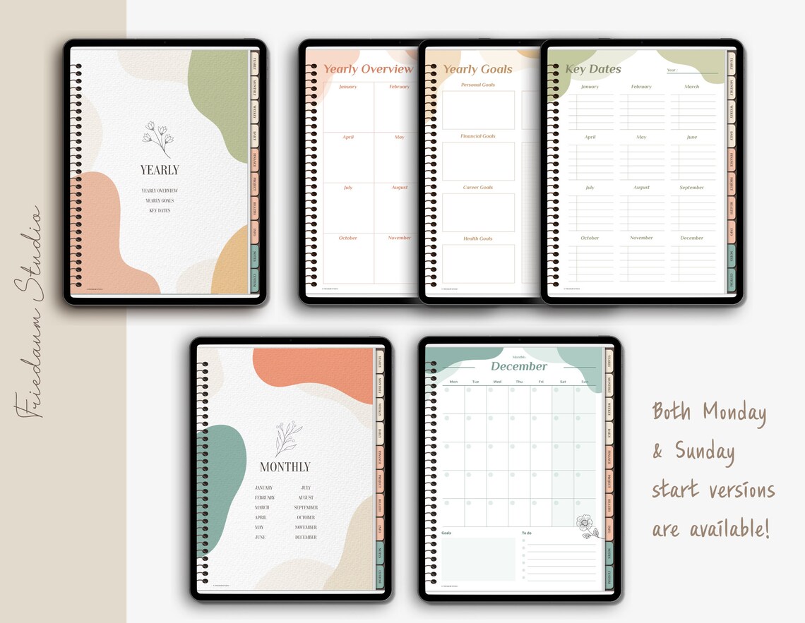 PASTEL Digital Planner Ipad Planner Digital Planner - Etsy