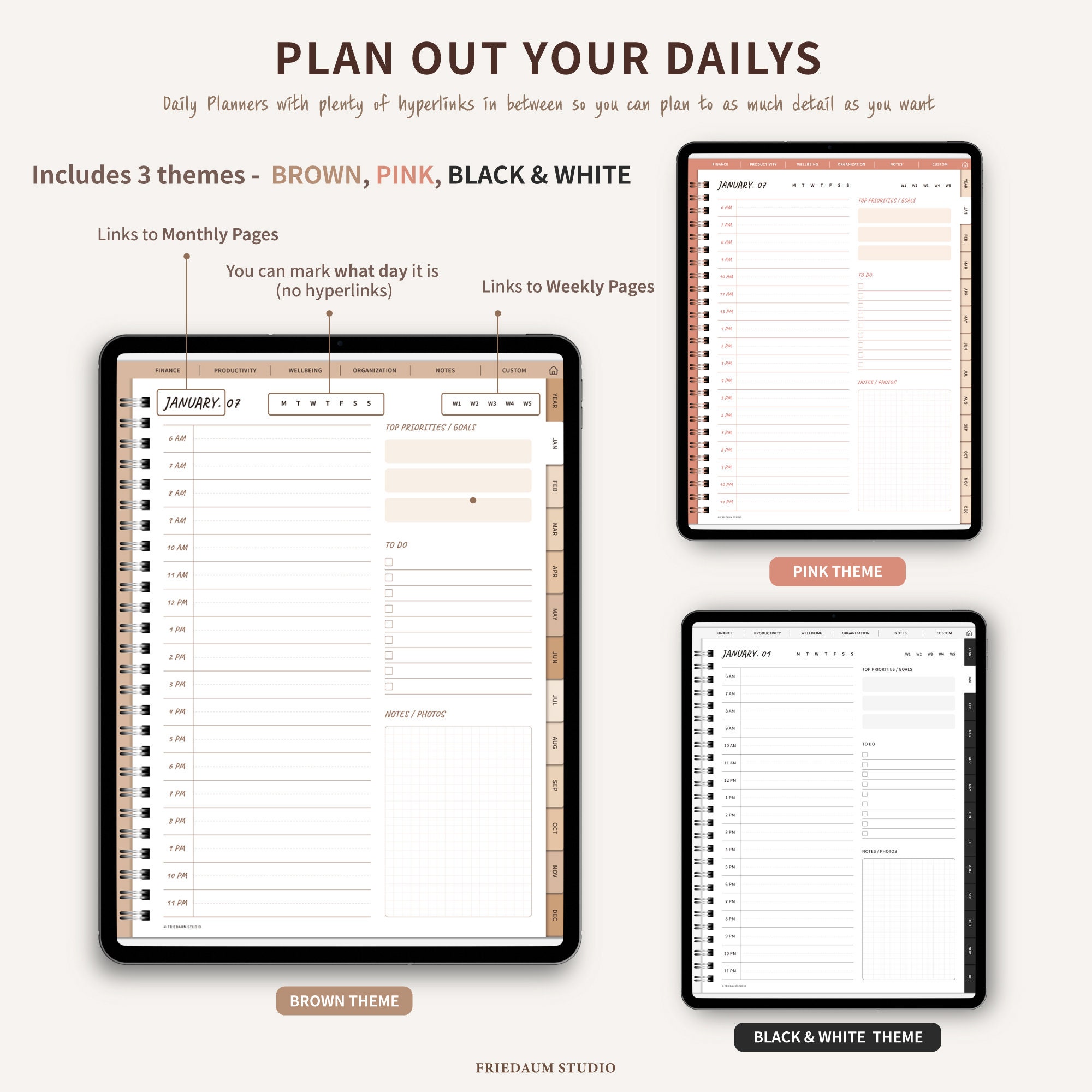 Digital Planner UNDATED - Planner With Hyperlinks, Digital Planning ...