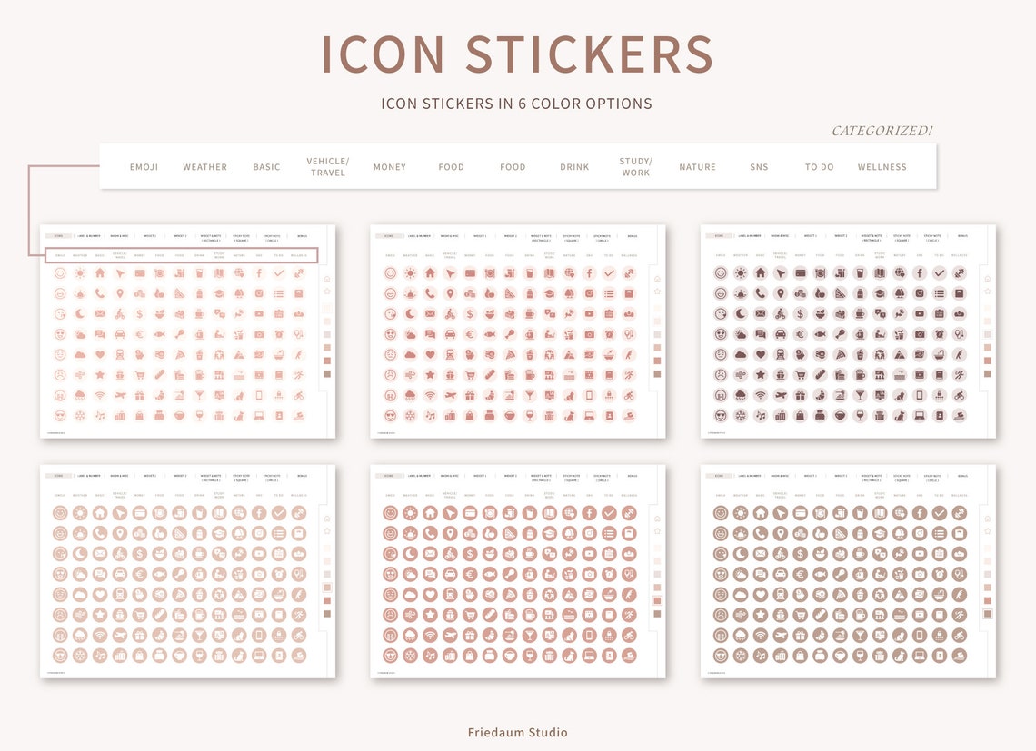 Digital Stickers Set | Pink Edition | Essentials Digital Planner ...