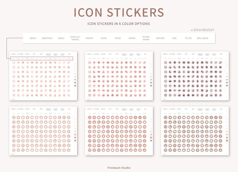 Digital Stickers Set | Pink Edition | Essentials Digital Planner ...