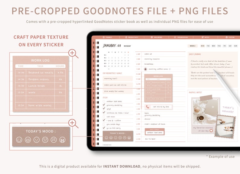 Digital Stickers Set | Pink Edition | Essentials Digital Planner ...