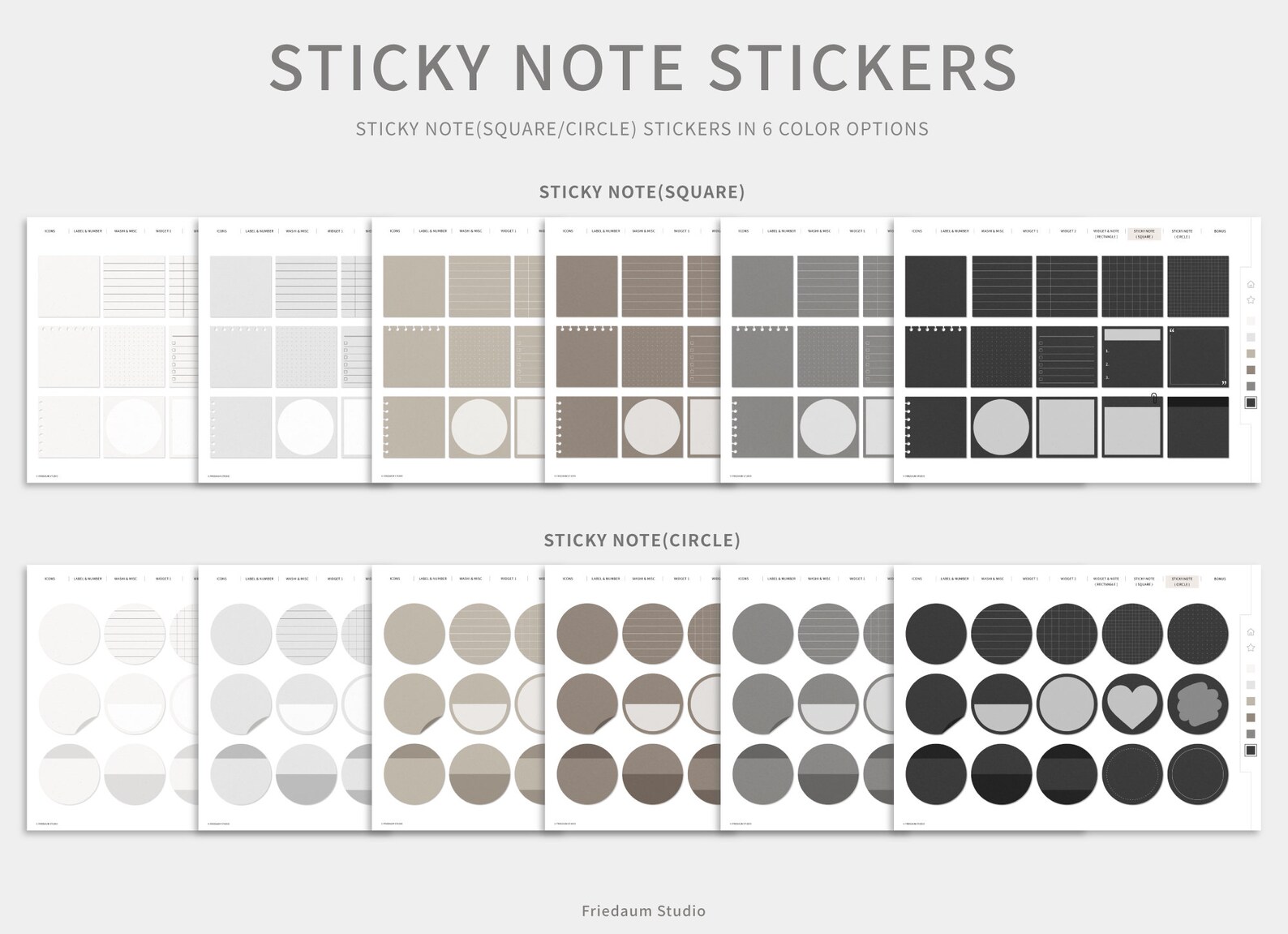 Digital Stickers Set Black Edition Digital Planner - Etsy