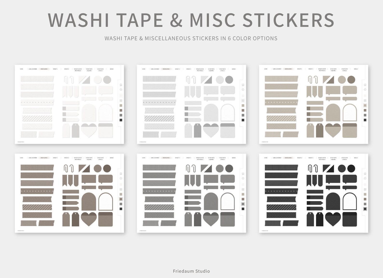 Digital Stickers Set Black Edition Digital Planner - Etsy