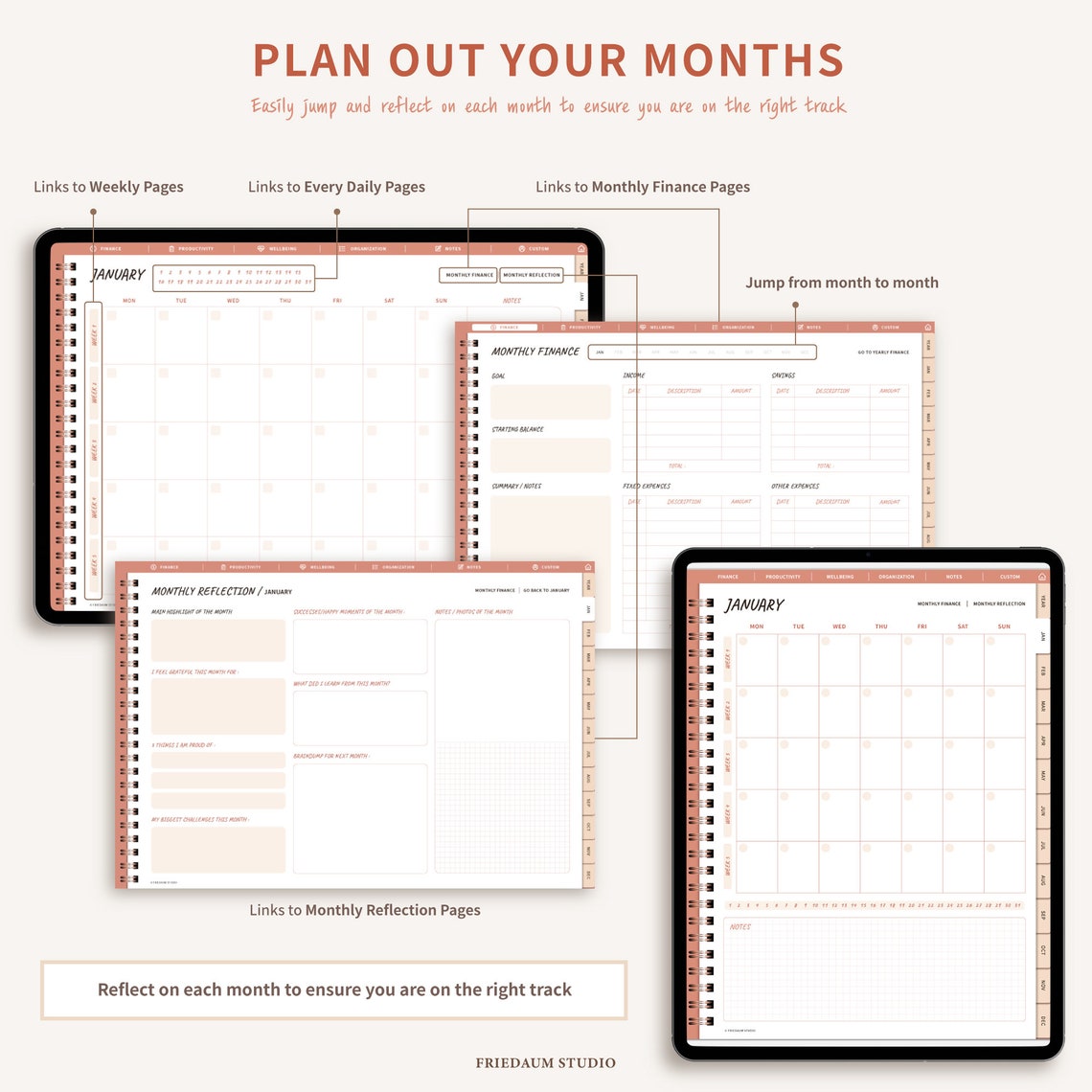 UNDATED Digital Planner Lovely Pink Life Planner Ipad - Etsy