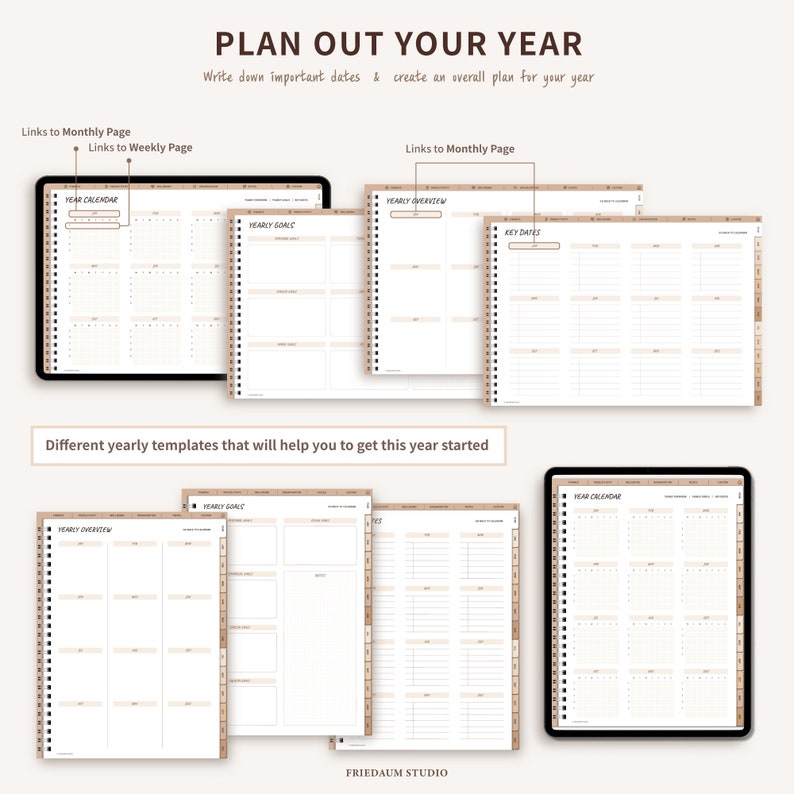 UNDATED Digital Planner, Aesthetic Life Planner, iPad Notability Daily ...