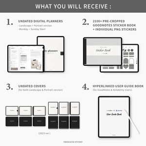 UNDATED Digital Planner, Minimalist Black Life Planner, iPad Notability ...