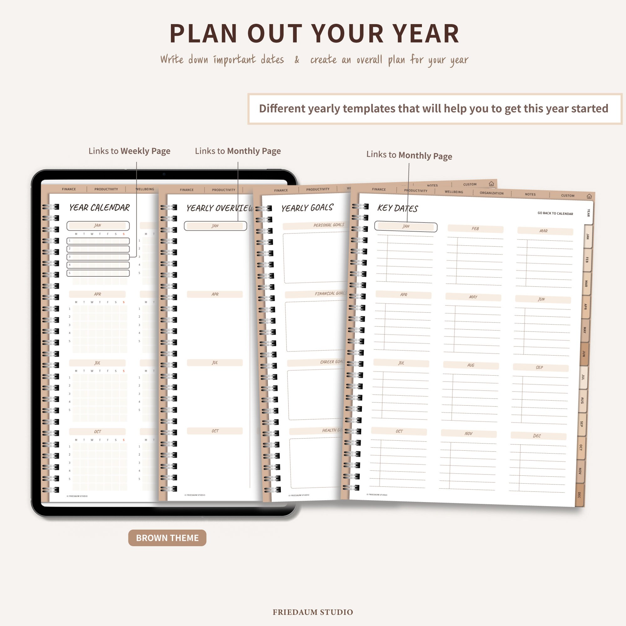 Digital Planner UNDATED - Planner With Hyperlinks, Digital Planning ...