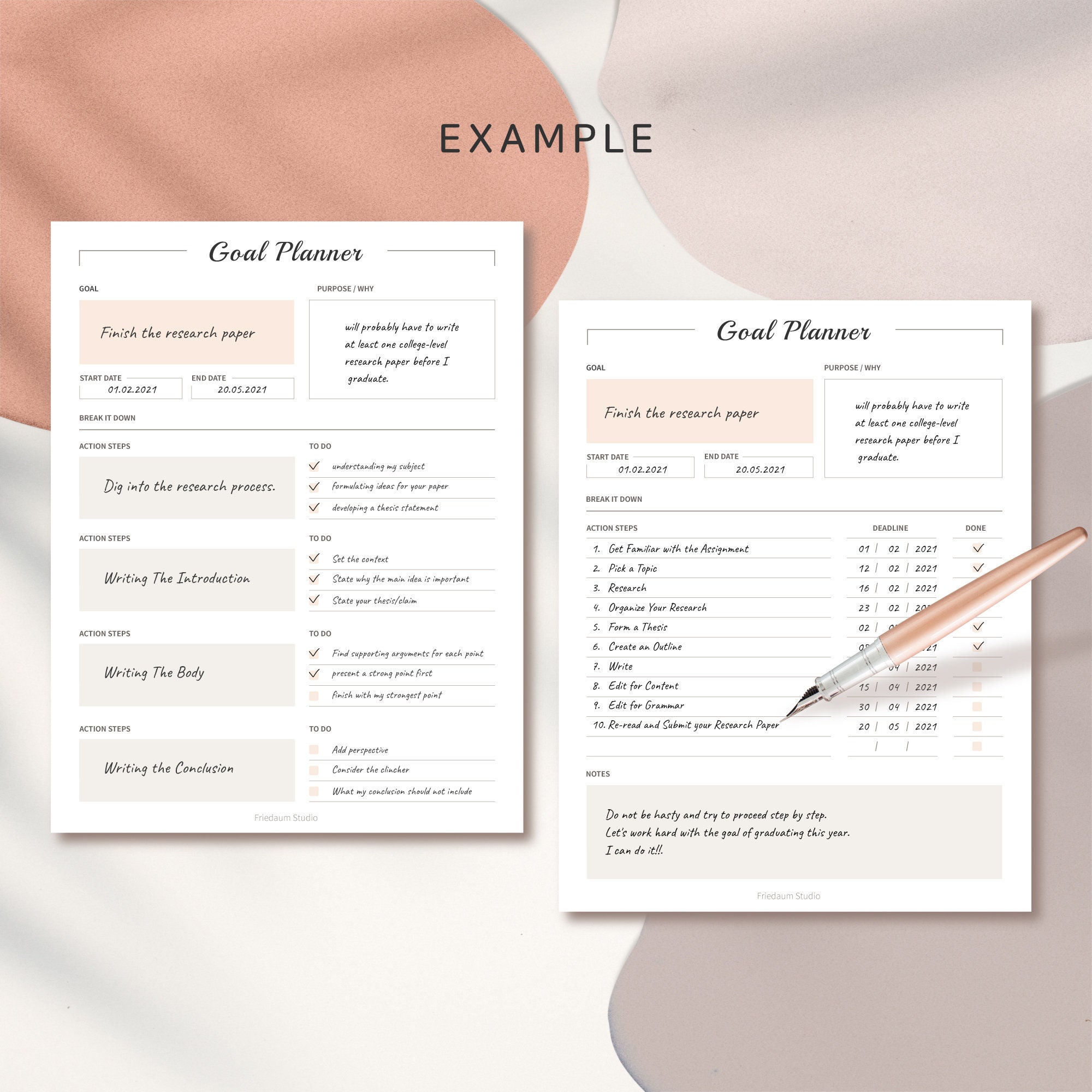 GOAL PLANNER Printable Goal Printable Goal Tracker L Goal Worksheet ...