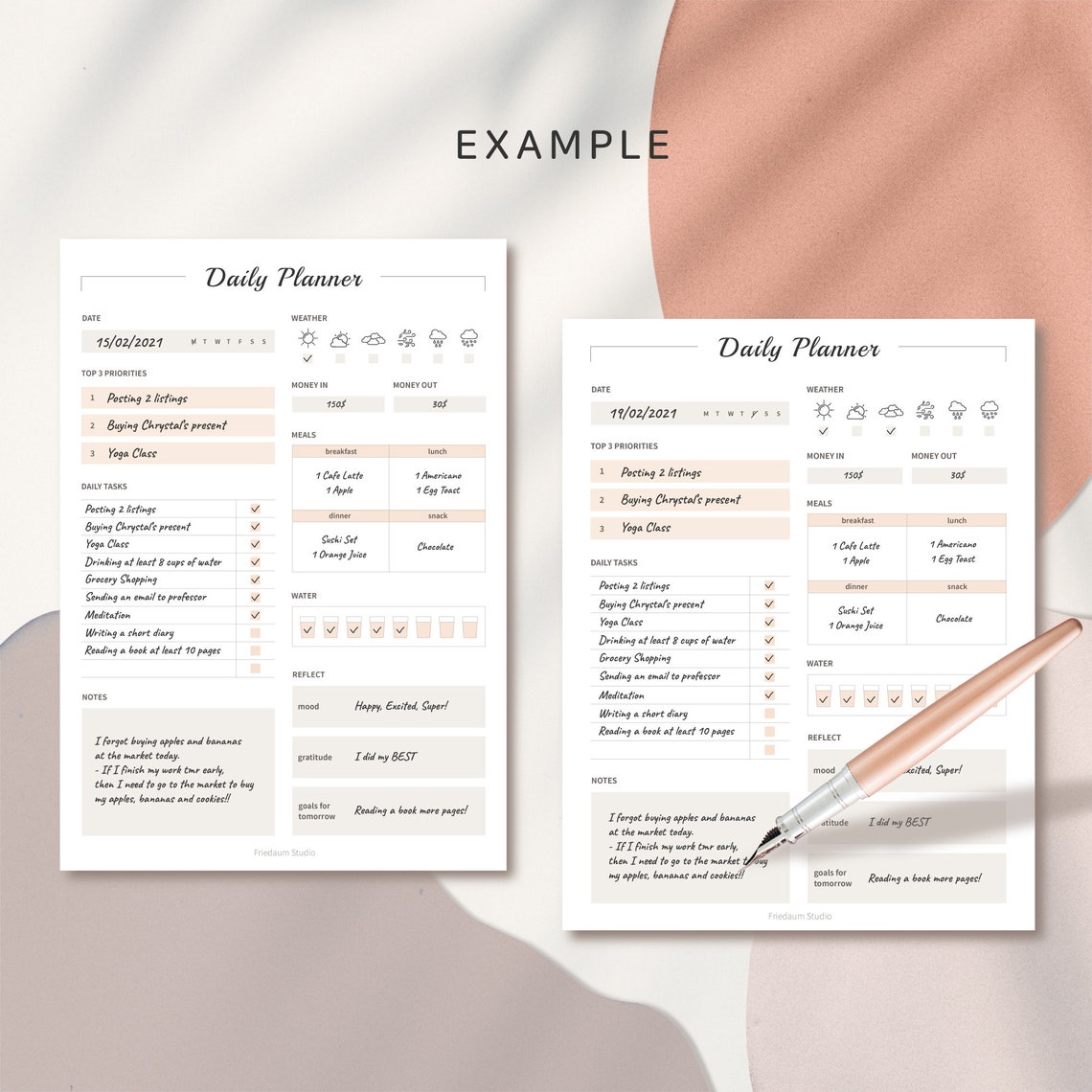 DAILY PLANNER Printable to Do List Printable Meal Planner - Etsy