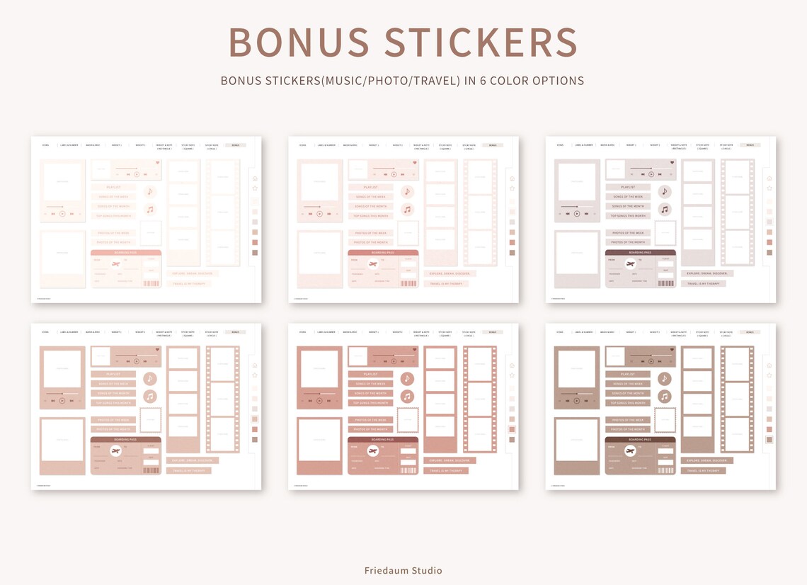 Digital Stickers Set Pink Edition Essentials Digital - Etsy