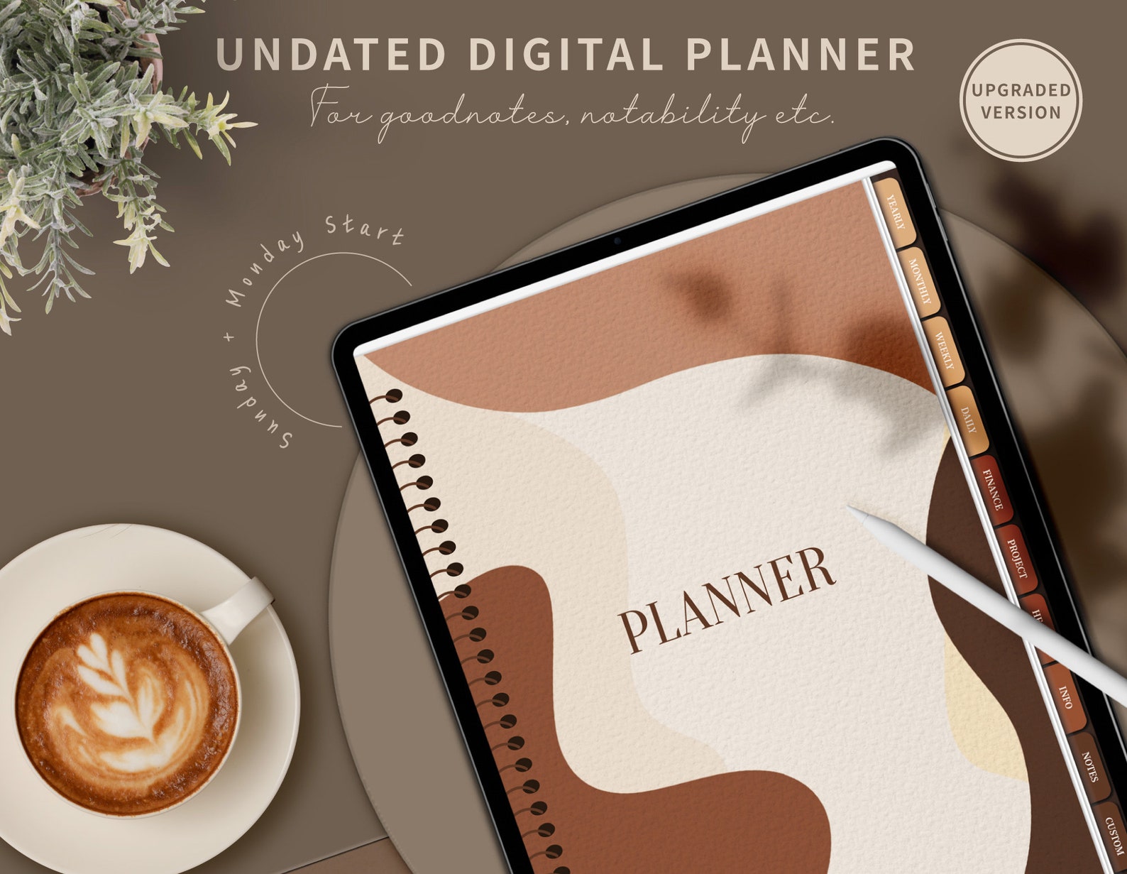 Boho Digital Planner Ipad Planner Digital Planner Goodnotes - Etsy