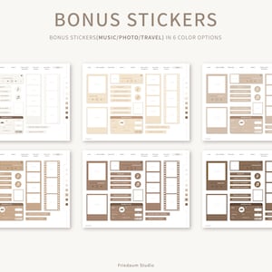 Digital Stickers Set | Brown Edition | Digital Planner Stickerbook for ...