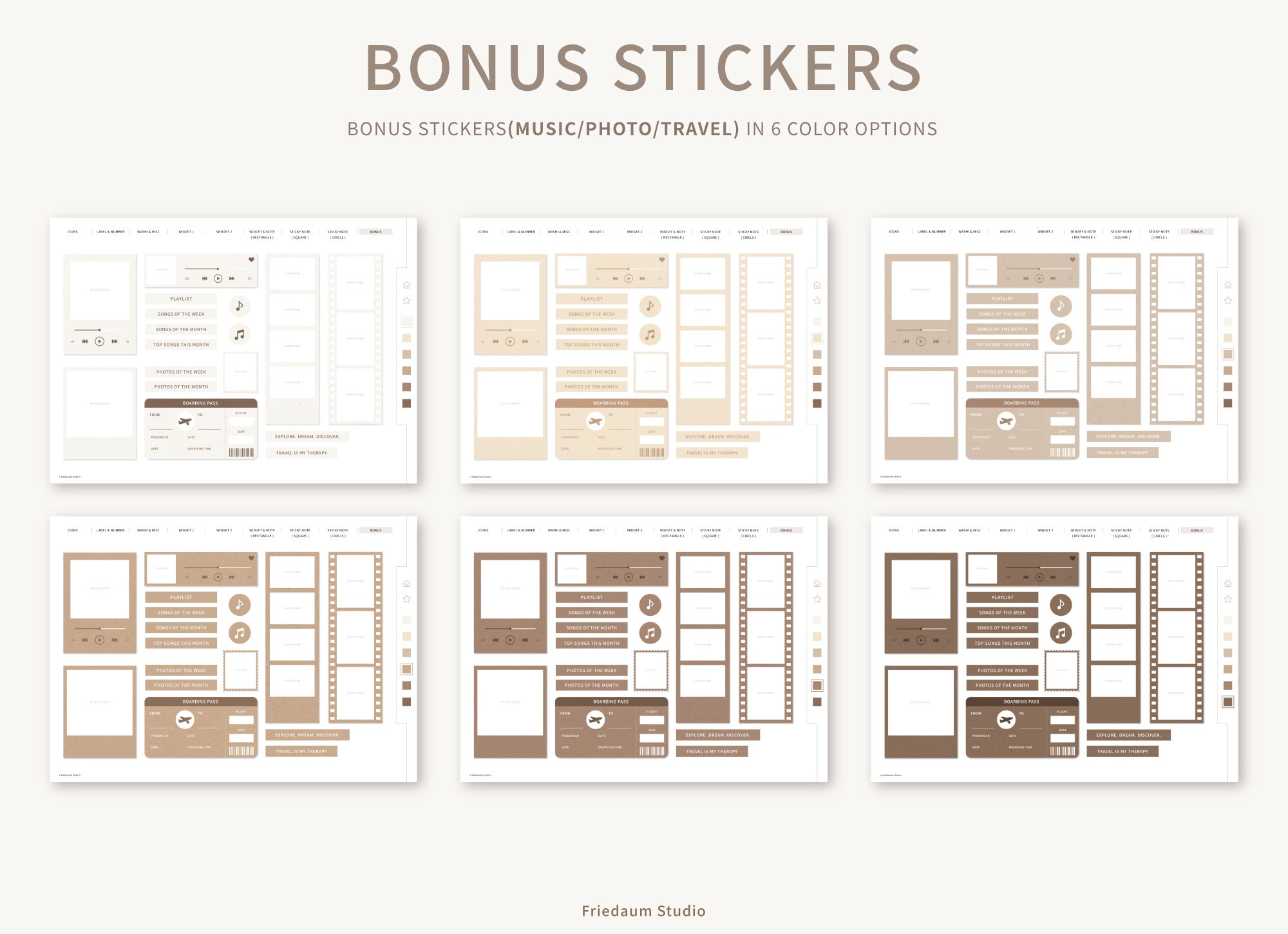 Digital Stickers Set Brown Edition Digital Planner Stickerbook for ...