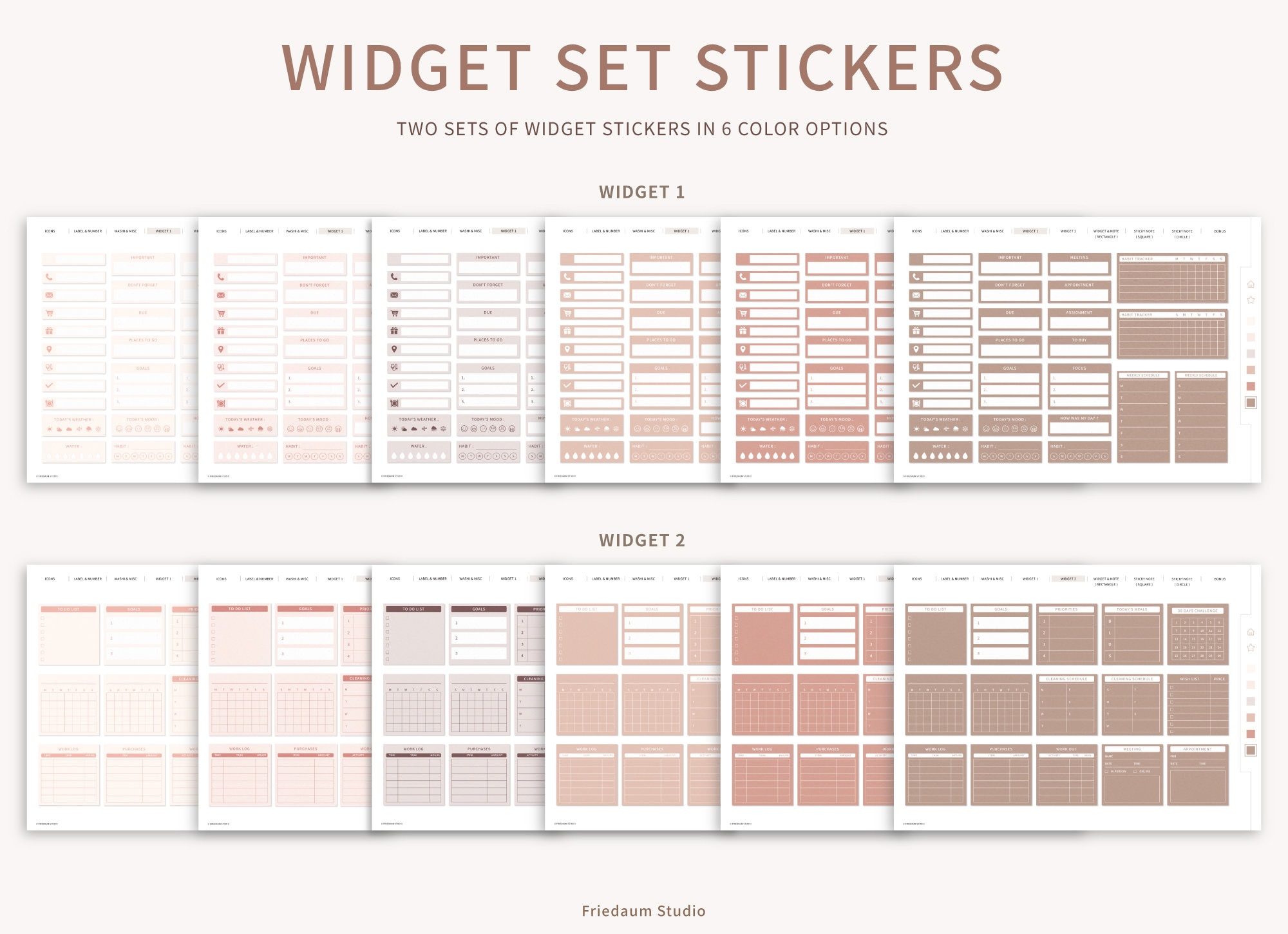 Digital Stickers Set | Pink Edition | Essentials Digital Planner ...