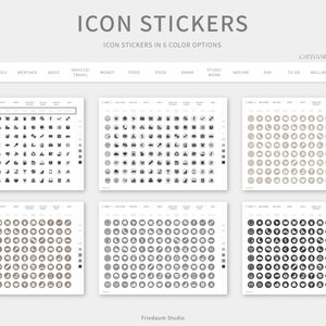 Digital Stickers Set | Black Edition | Digital Planner Stickers ...