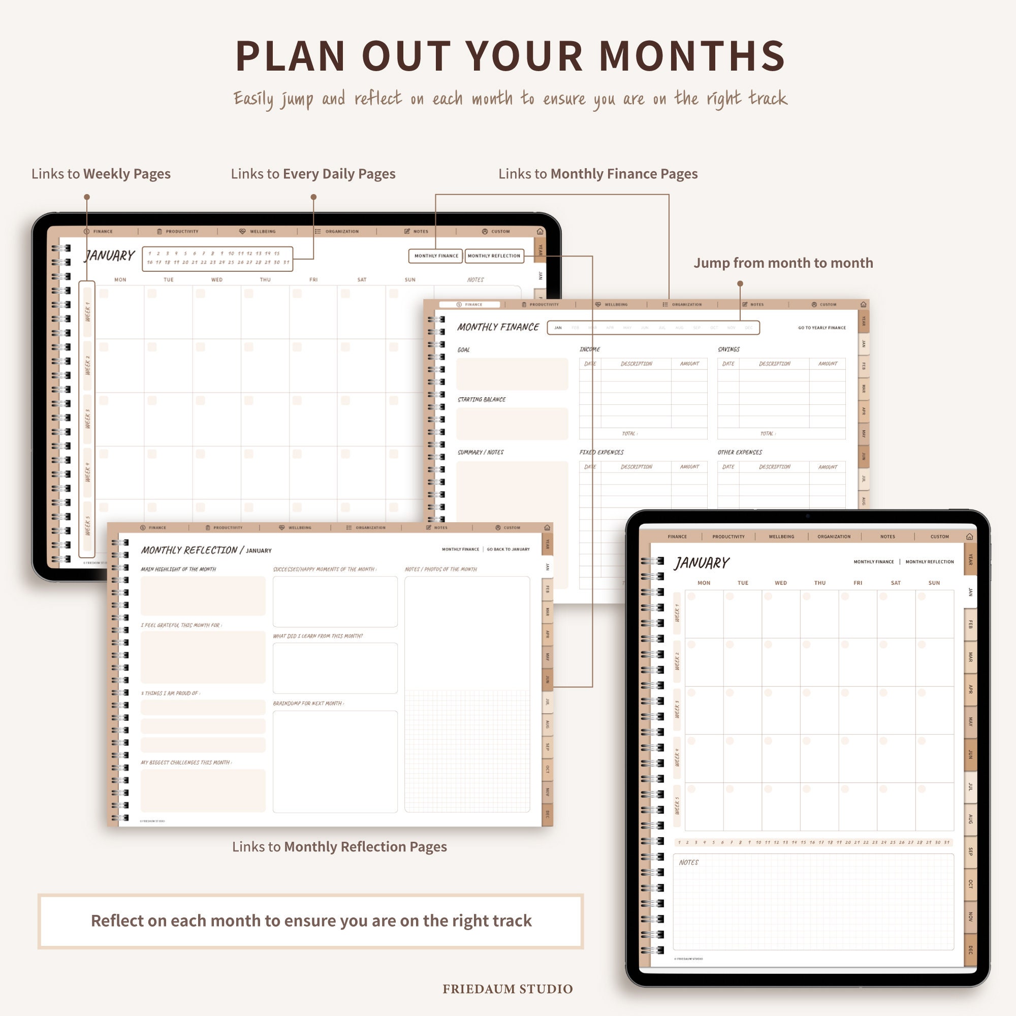 UNDATED Digital Planner, Aesthetic Life Planner, iPad Notability Daily ...