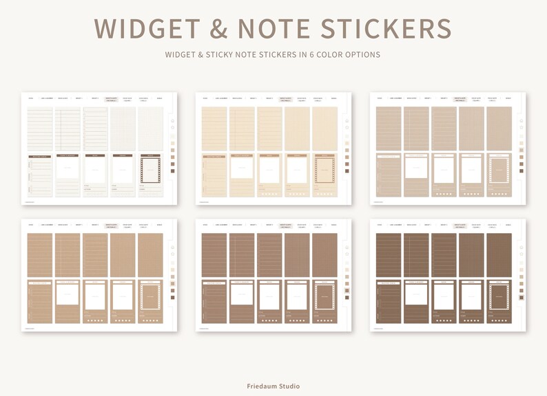 Digital Stickers Set | Brown Edition | Digital Planner Stickerbook for ...