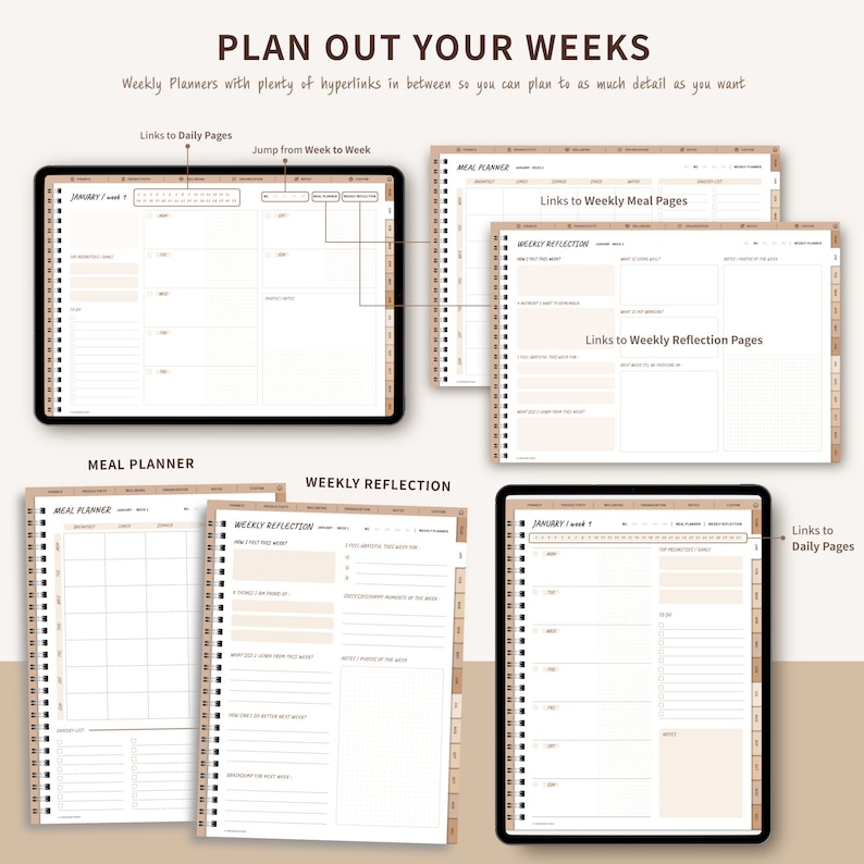 UNDATED Digital Planner, Aesthetic Life Planner, iPad Notability Daily ...