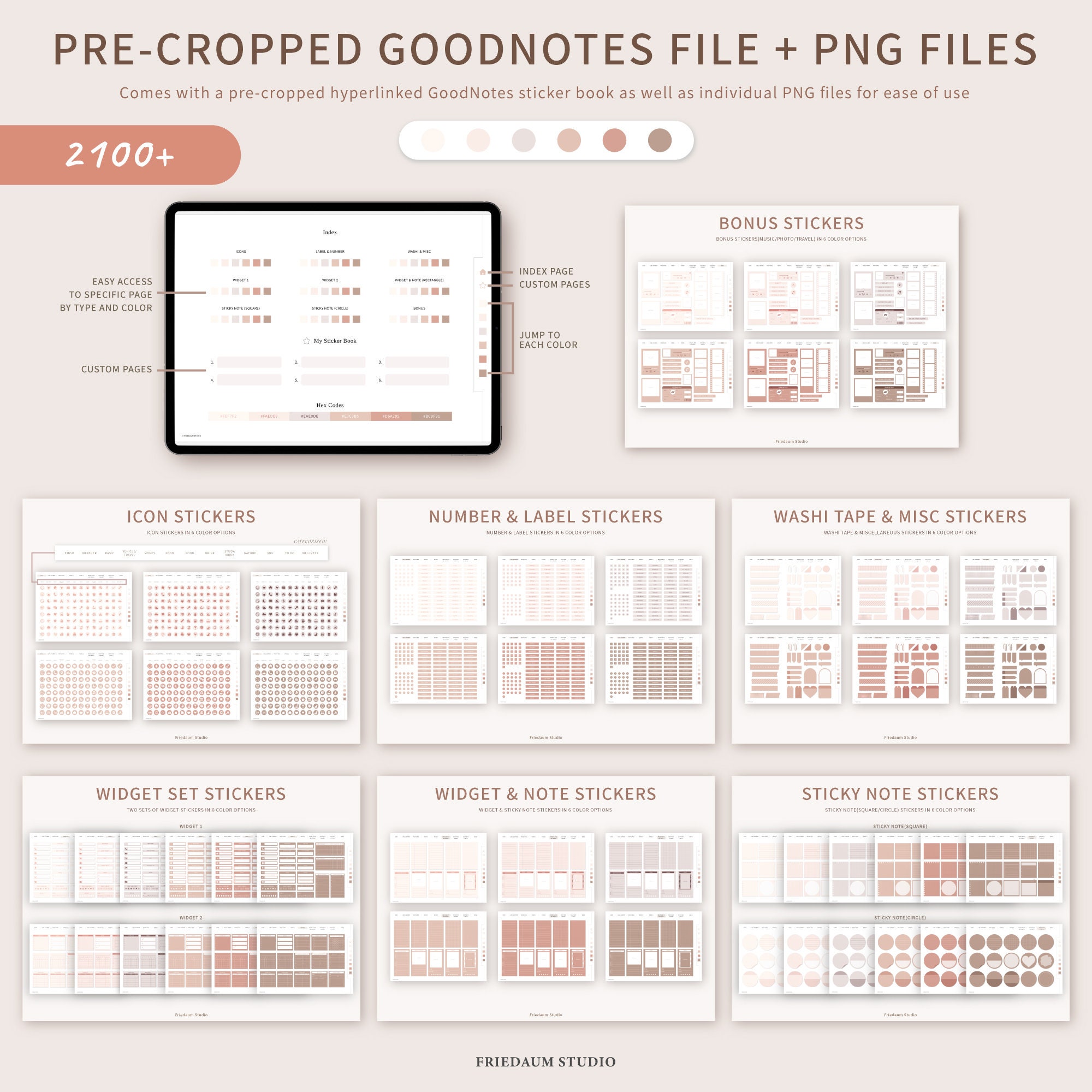 UNDATED Digital Planner, Lovely Pink Life Planner, iPad Notability ...