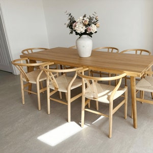 Scandi Style Dining Table - Solid Oak - Etsy UK