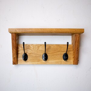 Slim Coat Rack & Narrow Shelf, Solid Oak, Sizes From 30cm to 120cm - Etsy