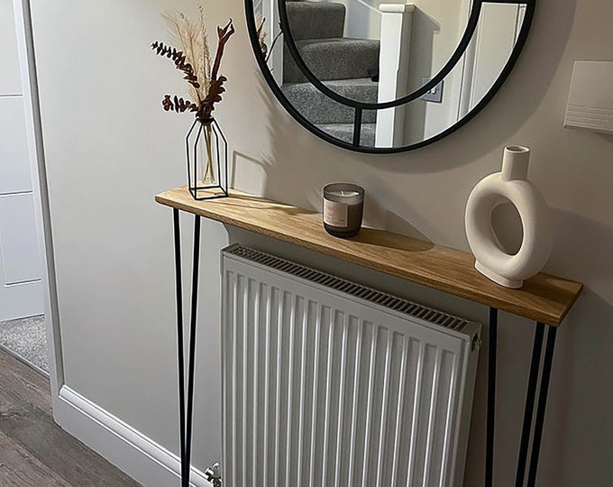 Narrow Console Table Rustic Wood Entryway Plant Stand Behind Couch/sofa ...