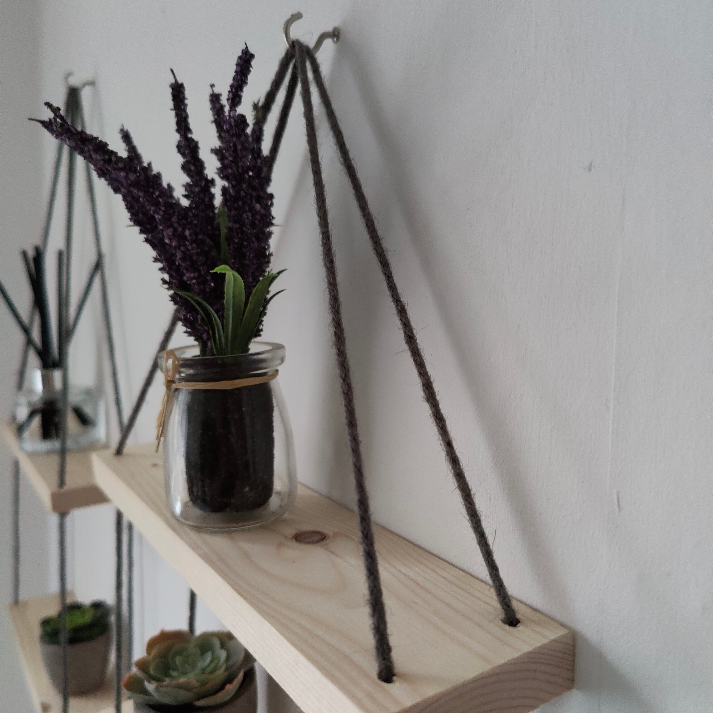 Narrow Hanging Rope Shelf - Etsy