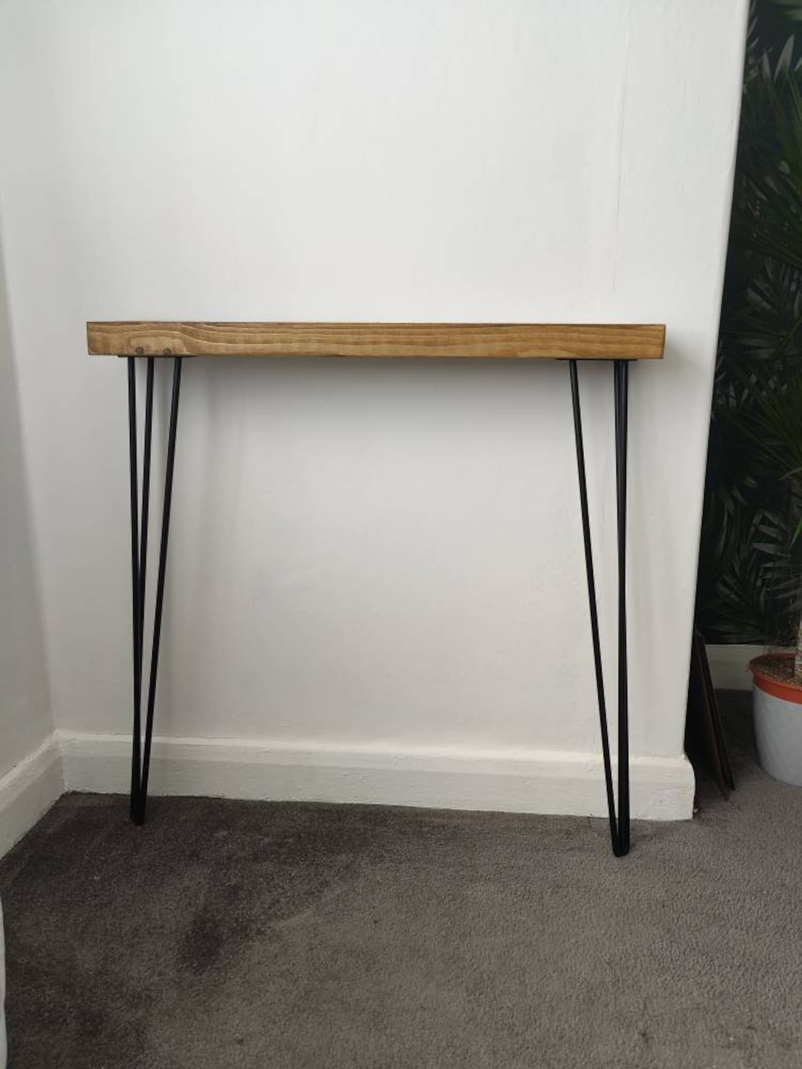 Rustic Narrow Console Table With Hairpin Legs - Etsy