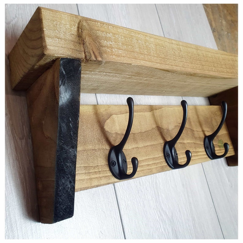 Rustic Coat Hook With Shelf - Etsy