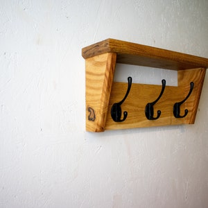 Slim Coat Rack & Narrow Shelf, Solid Oak, Sizes From 30cm to 120cm - Etsy