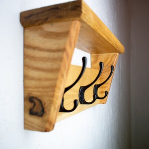 Slim Coat Rack & Narrow Shelf, Solid Oak, Sizes From 30cm to 120cm - Etsy