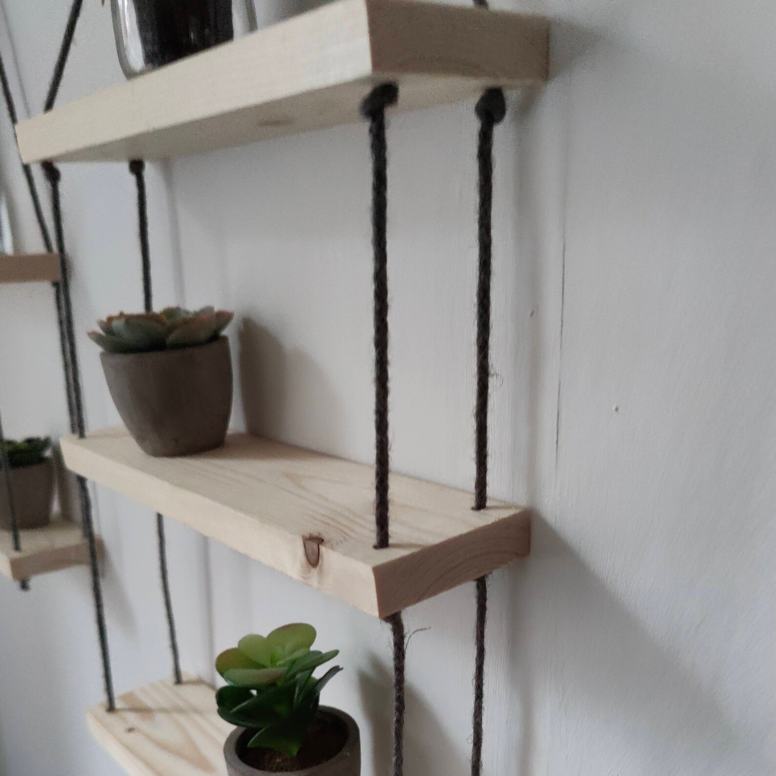 Narrow Hanging Rope Shelf - Etsy