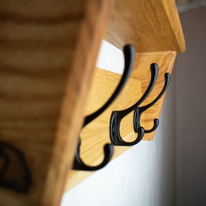 Slim Coat Rack & Narrow Shelf, Solid Oak, Sizes From 30cm to 120cm - Etsy