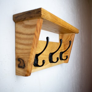 Slim Coat Rack & Narrow Shelf, Solid Oak, Sizes From 30cm to 120cm - Etsy