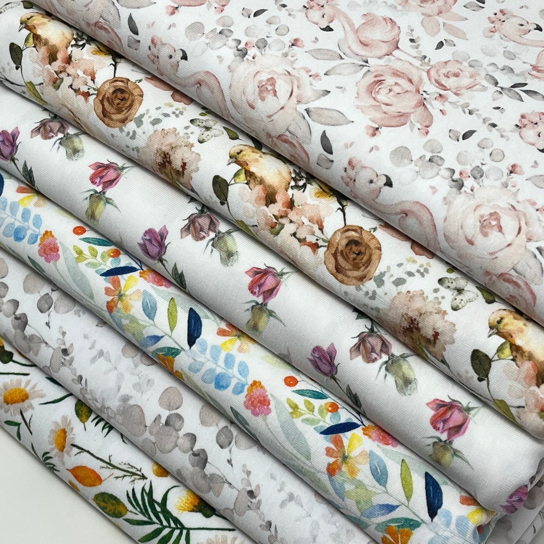 4way stretch Stoff Baumwolljersey Blumenjersey - Etsy.de