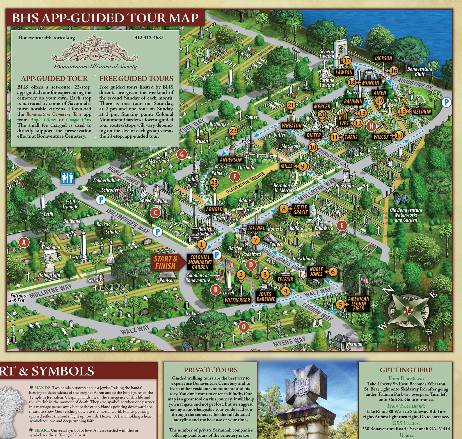 Bonaventure Cemetery Illustrated Map (folded) - Etsy