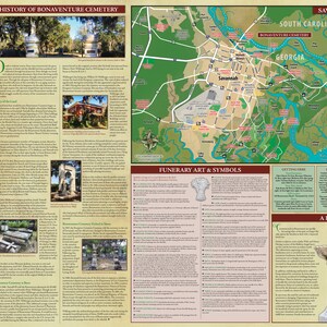 Bonaventure Cemetery Illustrated Map folded - Etsy